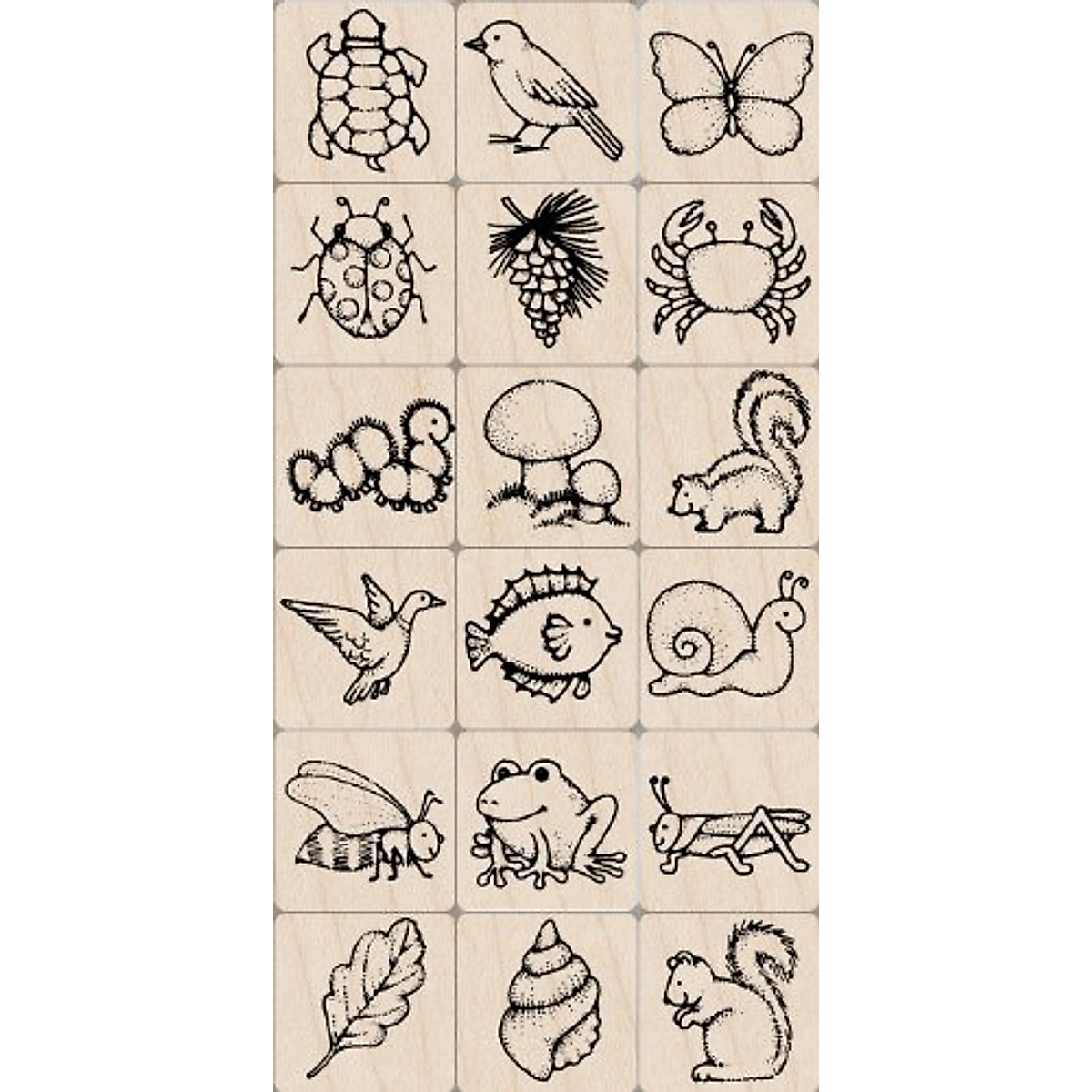 Hero Arts LL373 Ink 'n' Stamp Wood Sets, Nature