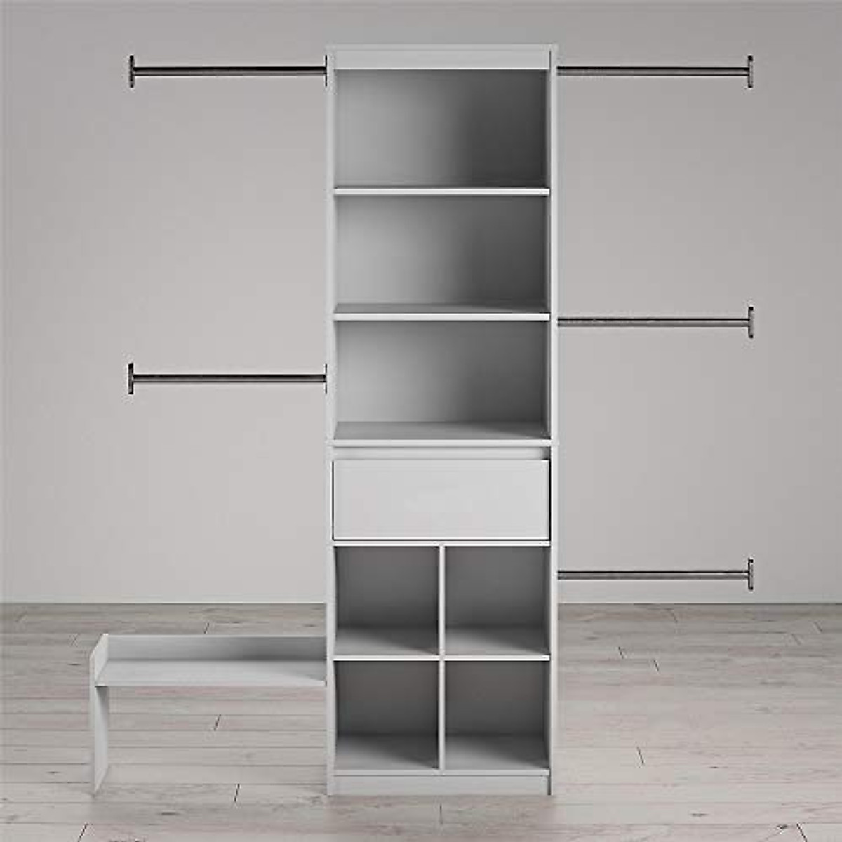 Little Seeds Grow with Me Grey Adjustable Kids’ Closet Organizer System