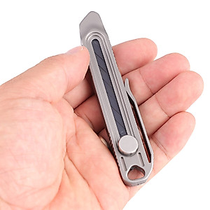 Samior TU97 Titanium Small Utility Knife, Precision Craft Knife, Retractable Box Cartons Cutting Knife, for Office, Home, Arts, Crafts, with 10 Blades