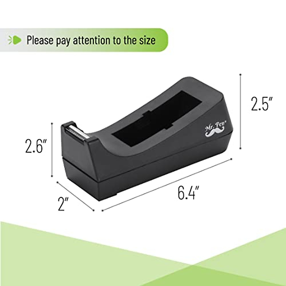 Mr. Pen- Tape Dispenser, Pack of 2, Tape Dispenser Desk, Office Supplies, Desk Supplies, Tape Holder, Tape Dispensers, Black Tape Dispenser, Desktop Tape Dispenser, Tape Desk Dispenser, Organier