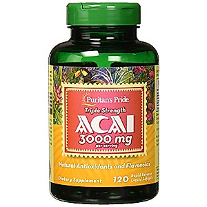 Puritans Pride Triple Strength Acai 3000 MG, 120 Count
