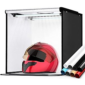 8 Pcs Backgrounds Photo Light Box, SAMTIAN Portable 16x16x16 Inches Photography Studio Light Box Shooting Tent Tabletop Photography Lighting Kit with Brightness Dimmer for Photography