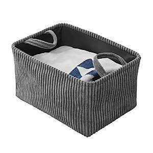 Thoustars Stylish Fabric Storage Basket with Handles for Shelves and Closets, Baskets for Organizing Clothes, Toys, Books, Laundry and More, Decorative Storage Bins and Baskets for Home Organization