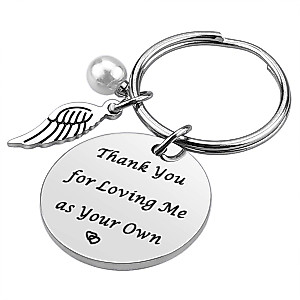 iJuqi Step Mom Gifts Keychain - Mother's Day Gift for Step Mom From Daughter Son, Thank You for Loving Me As Your Own Stepmother Keychain, Step Mom Christmas Gifts Birthday Gifts