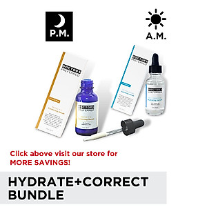 Retinol + C Correcting Serum - Jumpstart the Rejuvenation Process and Dramatically Improve Deep Wrinkles, Texture, Uneven Skin Tones% Hyperpigmentation | Doctors Preferred | 1oz./30ml