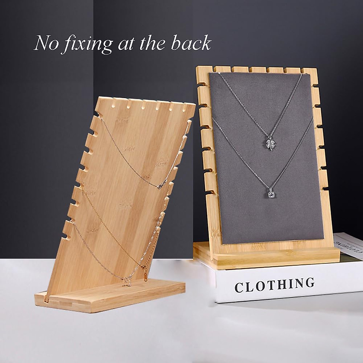 LOARNIEA Necklace Display Stands for Selling Necklace Holder Necklace Display Storage Jewelry Display Storage Set 3PCS (Gray)