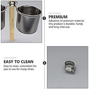 POPETPOP Bird Water Dispenser Bird Feeding Cups, Parrot Food Bowl Clamp Holder Coop Cup, 1 Set Dish Stainless Steel Bird Bowls Parrot Feeders Water Cage Bird Water Dispenser Parakeet