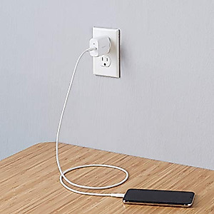 Amazon Basics 20W One-Port USB-C Wall Charger with Power Delivery PD for Tablets & Phones (iPhone 14/13/12/11/X, iPad, Samsung)-White (non-PPS)