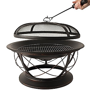 Pleasant Hearth OFW717RC Palmetto Fire Pit with Cooking Grid