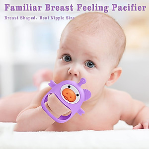 Baby Teether, Safe and Soothing Silicone Baby Teething Toys for 0-6 Months, Baby Chew Toys for Sucking Needs, BPA Free (Purple)