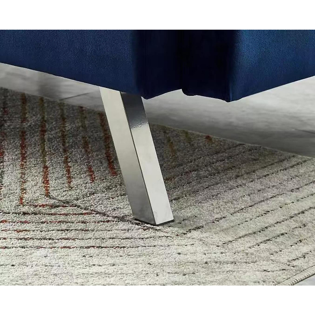 Legend Vansen 80'' Velvet Love seat Convertible Futon Two Pillows, Sleeper Couch with 3 Adjustable Backrests Sofa Bed, Large Sleeping Area Sofabed, Blue