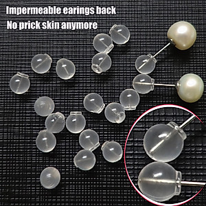 OwlkOrmy 102pcs Comfort Impenetrable Soft Safety Backs TPE Medical Grade Material (Same as Pacifier's) Fit with All Types of Earrings (Clear)