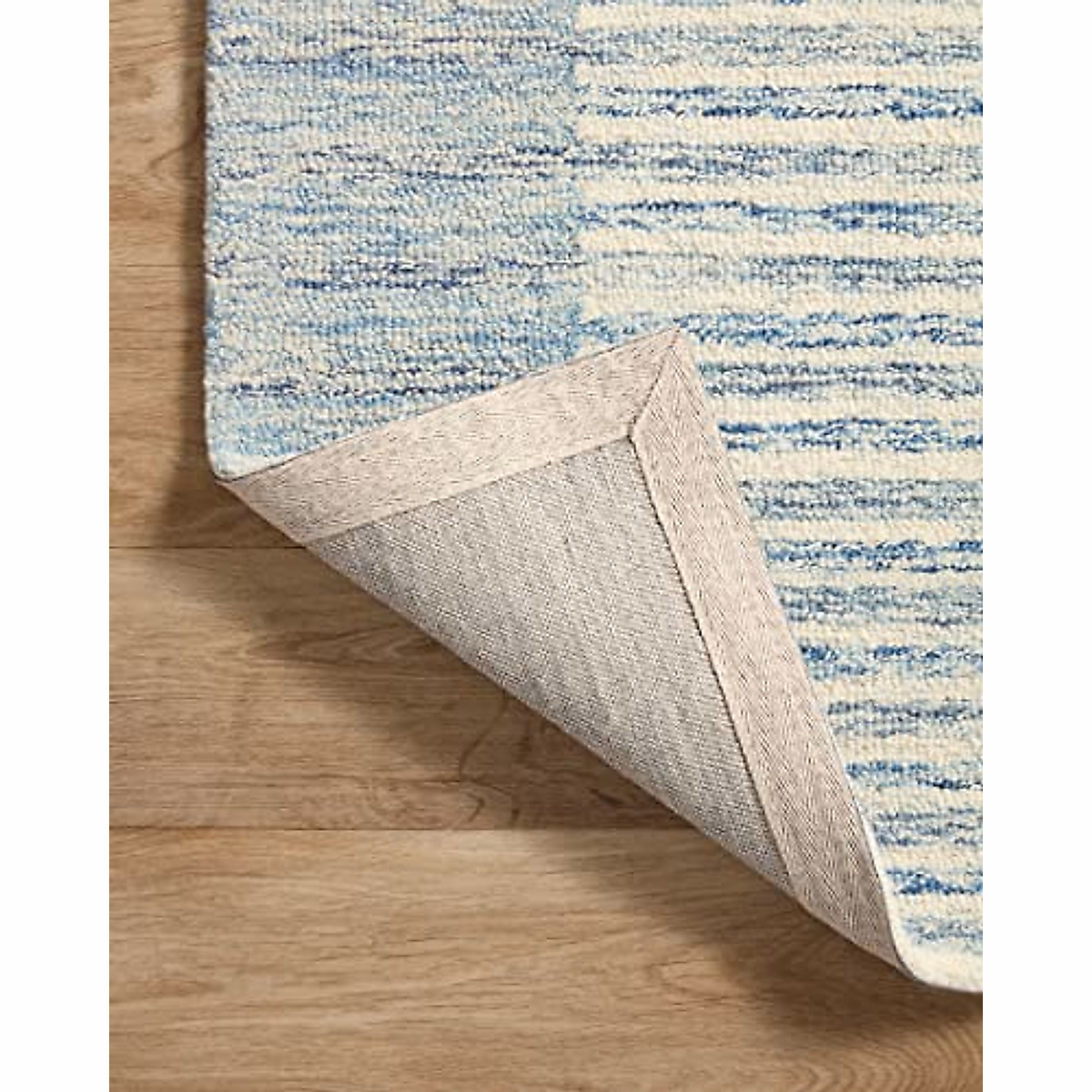 Loloi Chris Loves Julia Chris Collection CHR-01 Ivory/Denim 3'-6'' x 5'-6'', .50" Pile Height, Accent Rug