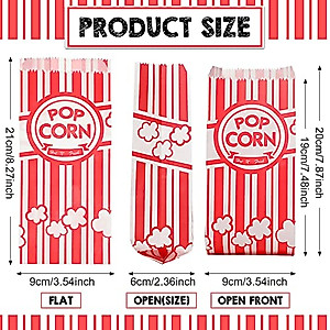 300 Pieces Paper Popcorn Bags 1 Oz Popcorn Container Red and White Concession Stand Supplies Movie Theme Party Supplies Popcorn Holder