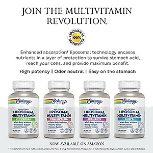 SOLARAY Once Daily High Energy Multivitamin, Iron Free, Immune System and Energy Support, Whole Food and Herb Base Ingredients, Men’s and Women’s Multi Vitamin (30 Servings, 30 VegCaps)