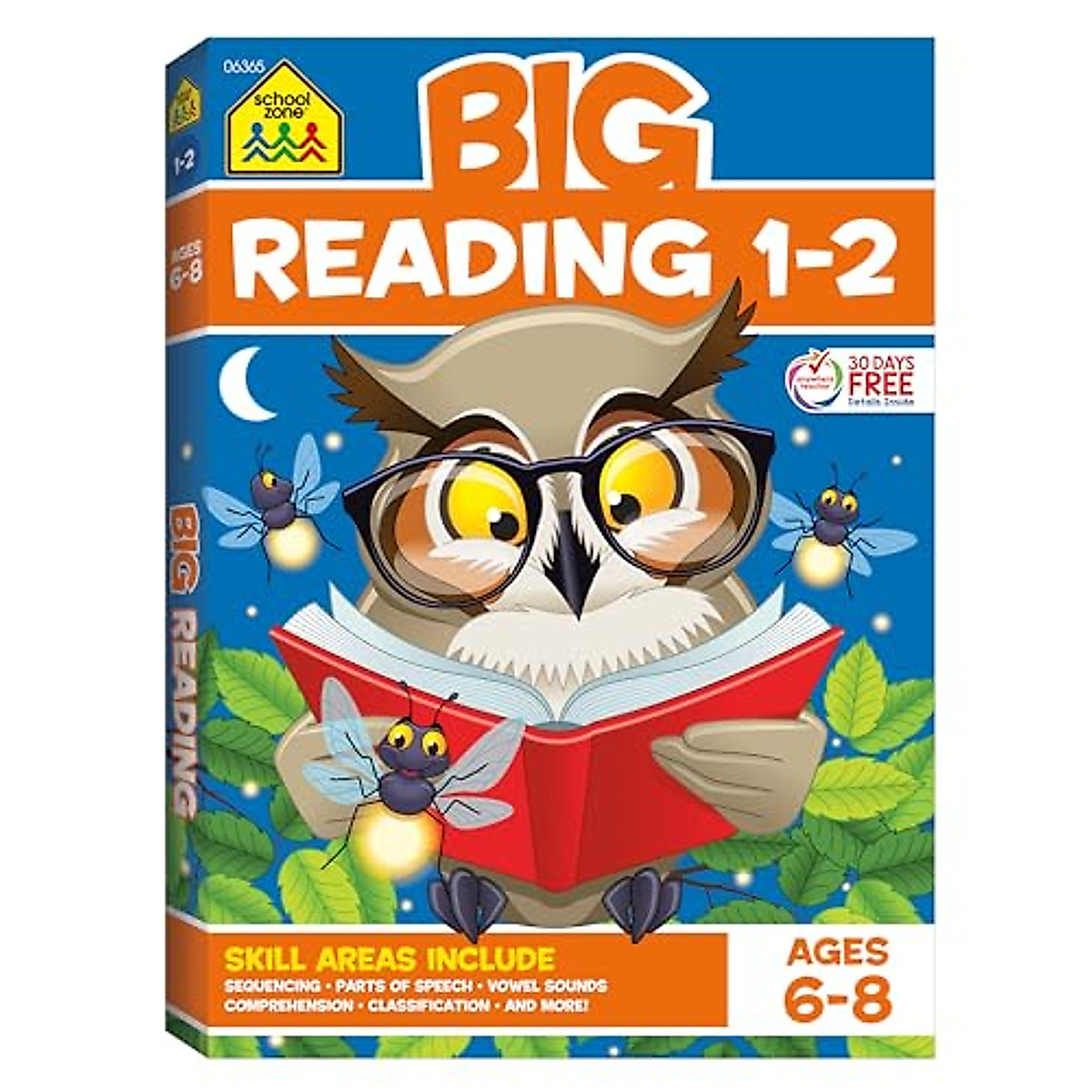 School Zone - Big Reading 1-2 Workbook - 320 Pages, Ages 6 to 8, 1st Grade, 2nd Grade, Story Order, Parts of Speech, Comprehension, Phonics, Vowels, and More (School Zone Big Workbook Series)