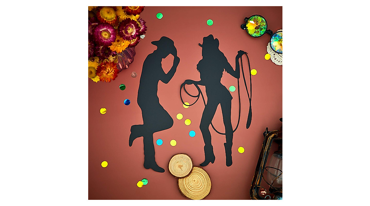 Boao Cowboy Silhouettes for Western Party Decorations - 16 Pieces