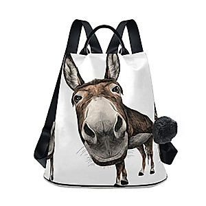 OTVEE Funny Donkey Animals Backpack Purse for Women Anti-theft Fashion Ladies Back Pack Casual Travel Bag