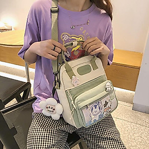 JQWSVE Kawaii Backpack with Kawaii Pins & Accessories Kawaii Aesthetic Backpack Cute Ita Bag Japanese Backpack JK Uniform Bag