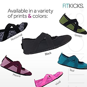 FITKICKS Crossovers Active Footwear, Foldable Shoes, Medium, Black