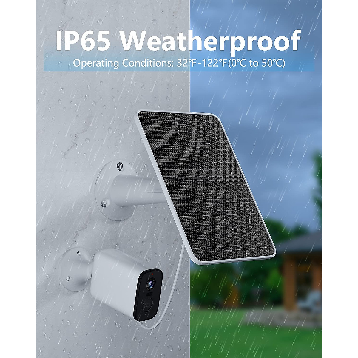 Solar Panel for Security Camera, 5V 4W Solar Panels Charger Compatible with Eufycam 2C/2C Pro/2/2 Pro/E20/E40/E, Micro USB & Type-C Port, IP65 Waterproof, 9.8ft Charging Cable & Wall Mount, 2 Pack