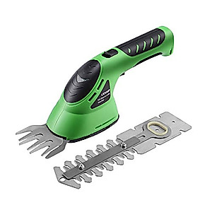 Lichamp 2-in-1 Electric Hand Held Grass Shear Hedge Trimmer Shrubbery Clipper Cordless Battery Powered Rechargeable for Garden and Lawn, CGS-3602 Grass Green