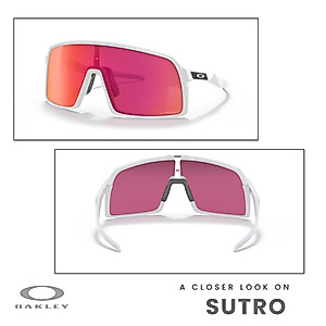 Oakley Sutro OO9406 OO940691 37MM Polished White/Prizm Sapphire Rectangular Sunglasses for Men + BUNDLE with Designer iWear Eyewear Kit