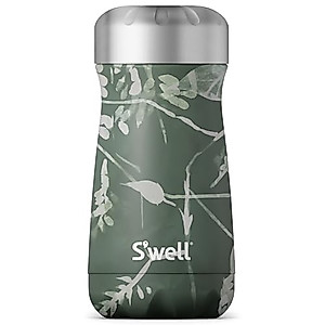 S'well Stainless Steel Traveler, 12oz, Green Foliage, Triple Layered Vacuum Insulated Containers Keeps Drinks Cold for 20 Hours and Hot for 9, BPA Free, Easy Carrying On the Go