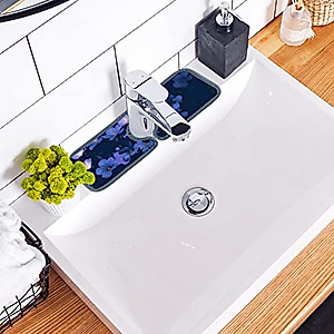 Absorbent Kitchen Faucet Mats 3 Pieces Moonlight Flowers Faucet Sink Splash Guard Bathroom Counter and RV,Faucet Counter Sink Water Stains Preventer