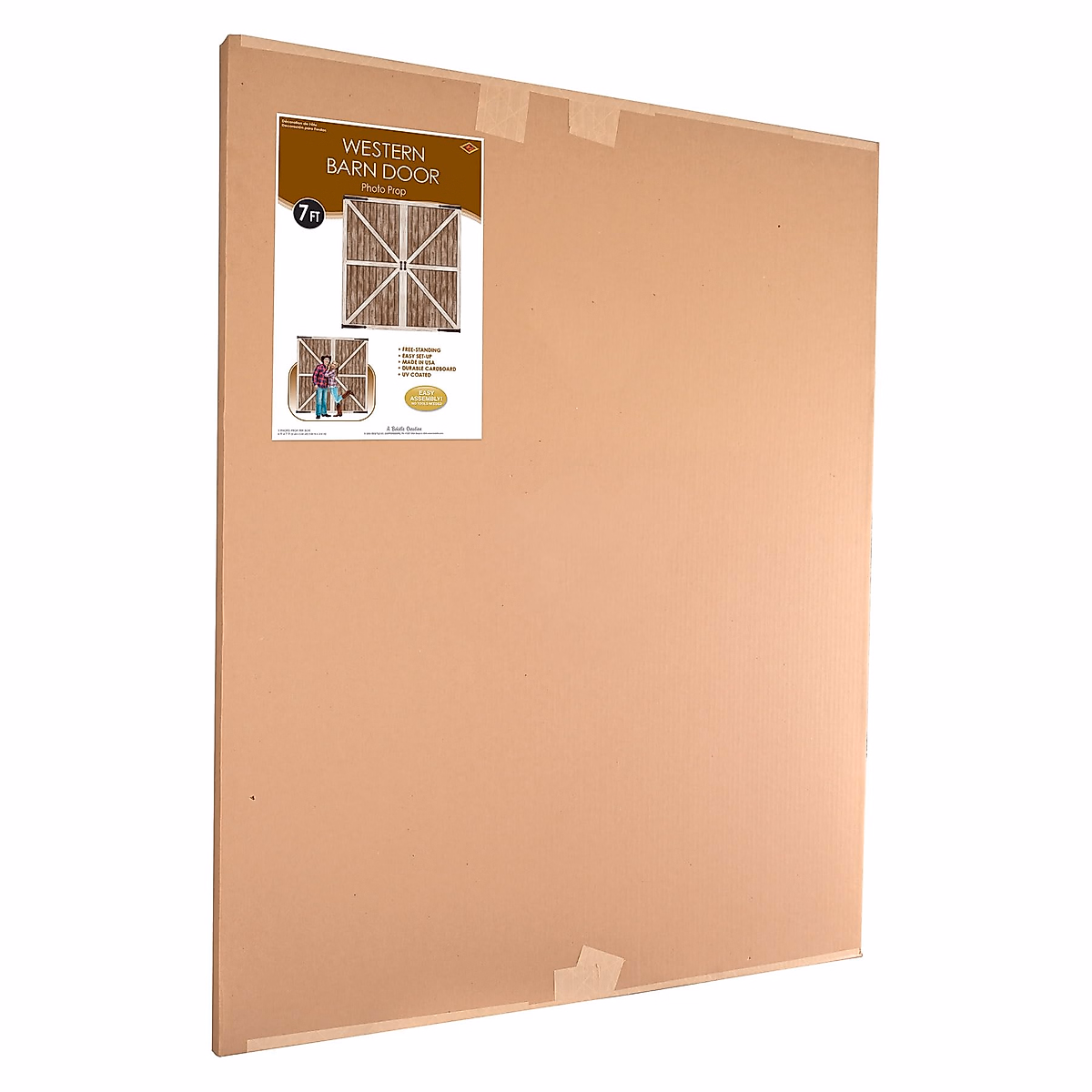 Beistle 7' x 6' Cardboard Rustic Barn Door Photo Prop, Western Prom Decorations, Wild West Themed Party Décor