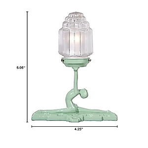 B&P Lamp® 3 1/4 Inch Fitter Art Deco Style Glass Lamp Shade with Skyscraper Frosted Design for Table Lamps