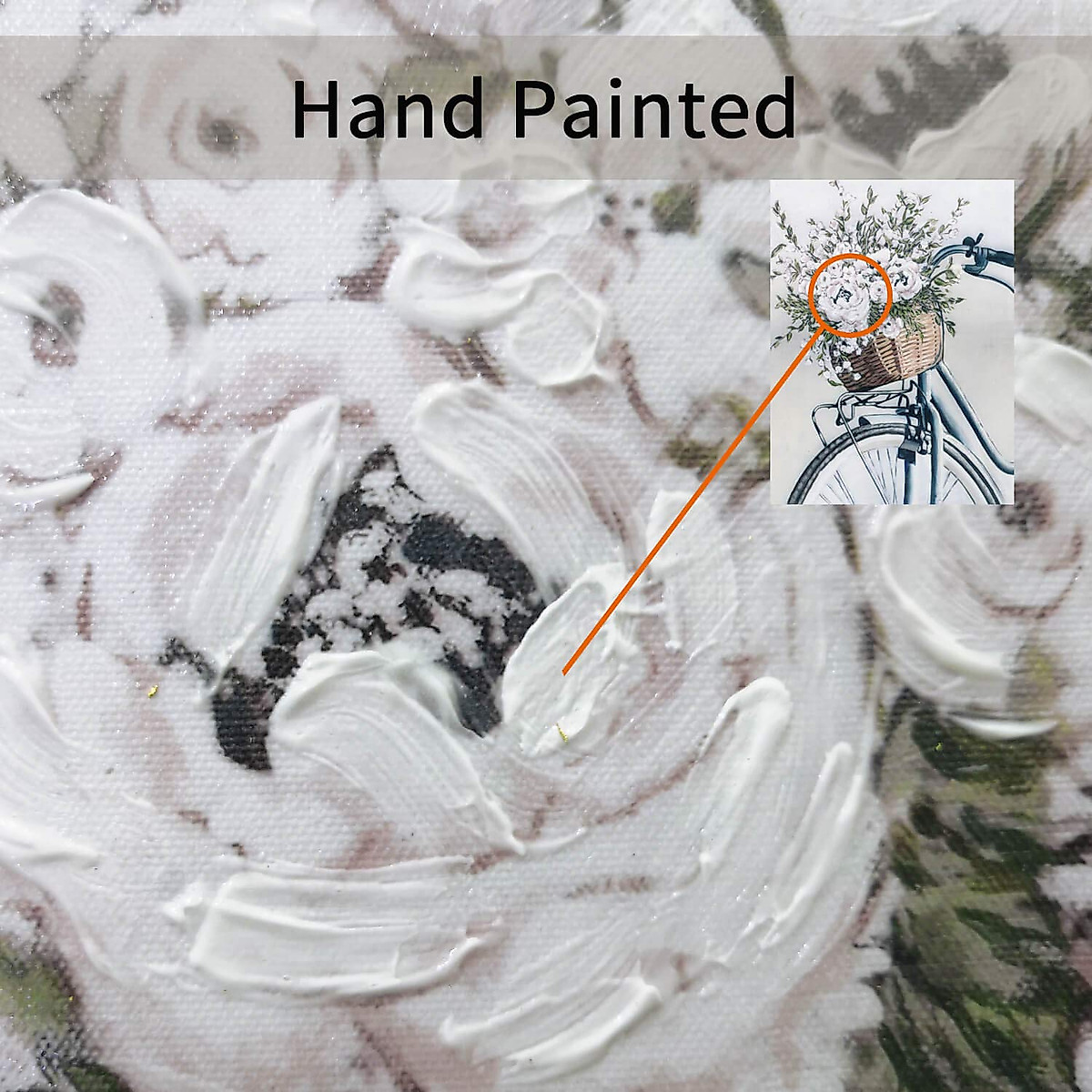 TAR TAR STUDIO Abstract Flowers Picture Canvas Artwork: Floral Bouquet Wall Art Hand Painted Painting on Wrapped Canvas for Office (18''W x 24''H, Multiple Sizes)