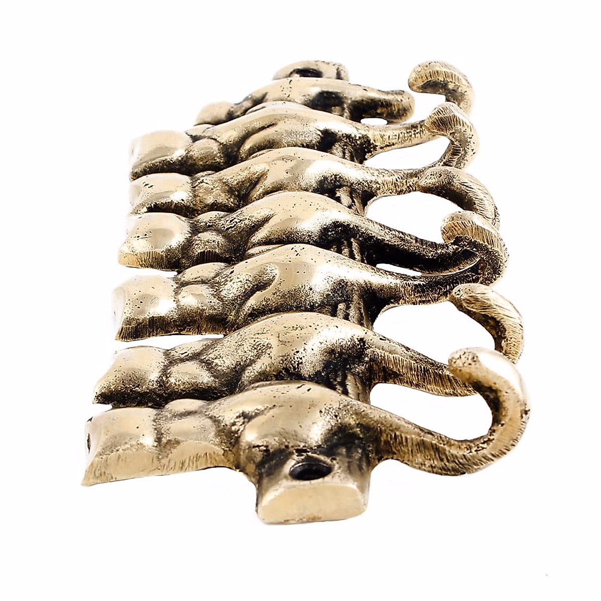 Indian Shelf Decorative Premium Brass Cat Wall Hooks for Keys Gold Vintage Kids Coat Backpack Hangers Purse Holder- 1 Piece