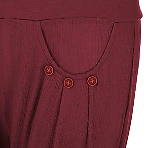 DUOWEI Track and Field Leggings Cotton Pants Women Casual Wide Linen Leg Loose and Trouser Women Casual Dress Pants for Work Wine