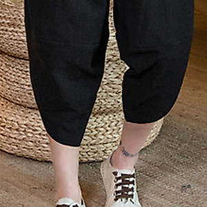 Mens 2 Pieces Big and Tall Summer Cotton Linen Set Short Sleeve Henley Shirt and Casual 3/4 Shorts Yoga Outfits with Pockets Black