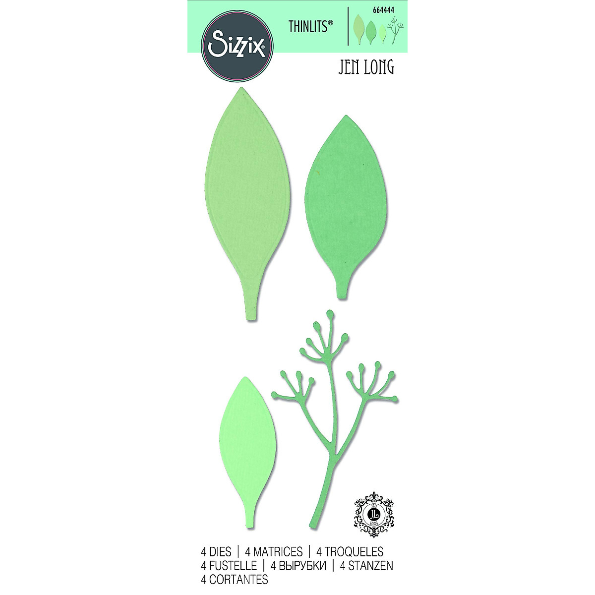 Sizzix Thinlits Die Set Leaves, Multicolor