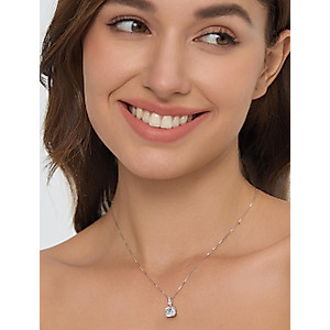 Michooyel S925 2ct Cubic Zirconia Asscher Cut Women's Pendant Necklace Sterling Silver Gemstone Necklace for Women