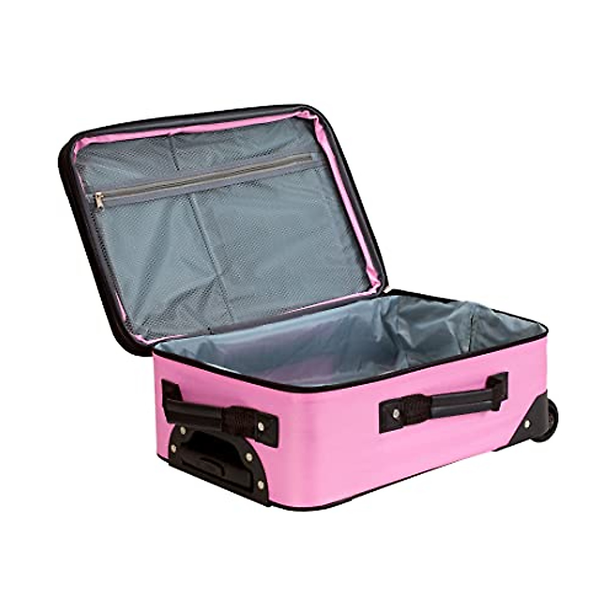 Rockland Journey Softside Upright Luggage Set, Expandable, Pink, 4-Piece (14/19/24/28)