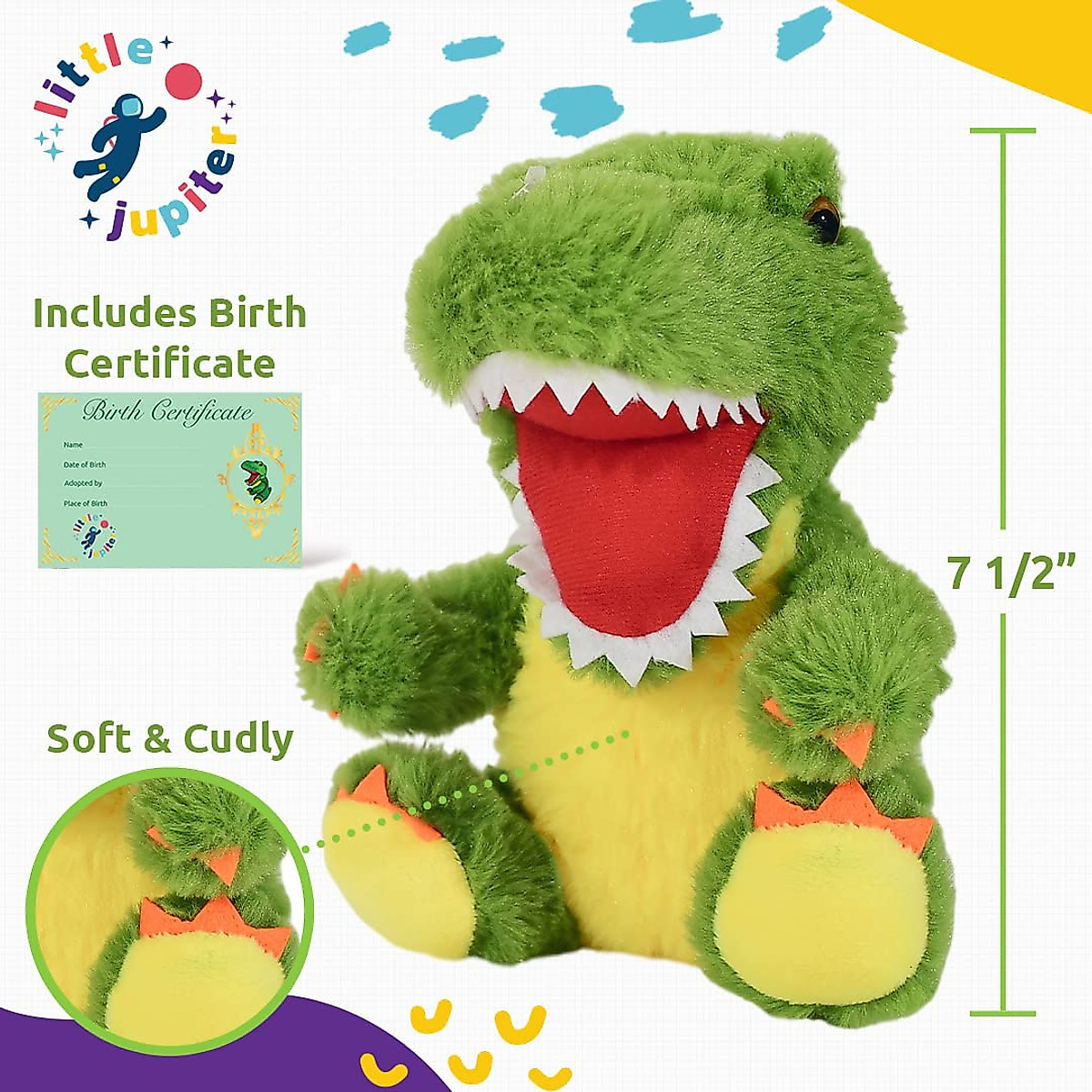 Pet Plush Dinosaur Stuffed Animal Backpack for Boys & Girls 3 - 4 - 5 Years Old w/ Removable T Rex Plush Toy - Backpack Dinosaur - Dinosaur Toys for Kids 3-5 w/ Dino Plushie Kid Animal Backpack (Green