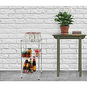 DLGJPA 3-Shelf Storage Heavy Steel Wire Shelving Unit,Silver