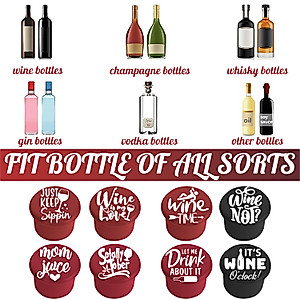 8 Funny Wine Stoppers - Wine Lover Gifts for Women, Wine Accessories for Wine Lovers, Fun Wine Stoppers Seals Bottle and Keeps Wine Fresh