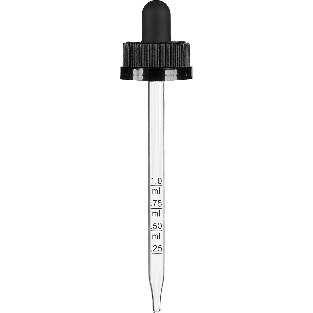 Comfort Axis Calibrated Marked Glass Eye Dropper Caps, Fits only 4 oz 22-400 width (0.866 Inches) Neck Finish Bottles, Black (12 Pack)
