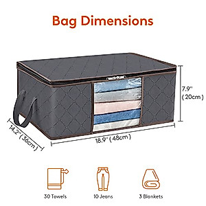 Lifewit 8 Pack 35L Clothes Storage Bag, Bundle with 4 Pack 90L Clothes Storage Bag Organizer, Grey