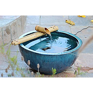 Bamboo Accents Water Fountain & Pump Kit – 18 inch, 3 Arm Style Split-Resistant All Natural Bamboo – DIY Indoor/Outdoor Zen Garden - Fits 15-30 inch Bowl (not Included)