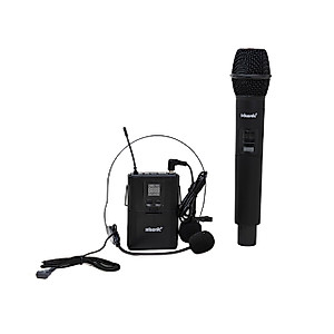 HISONIC HS120BT HL Portable PA System with Wireless Microphones and Lithium Rechargeable Battery and Car Cable Bluetooth Connected with Cell Phones and Pads Black