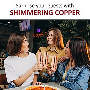 Copper flutes set of 4 - stemless shatterproof champagne flutes of solid copper - Moscow mule copper flute - 7th Copper Wedding