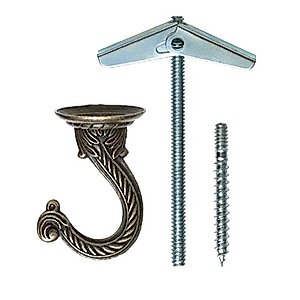 OOK 50332 Jumbo Swag Hook with Hardware, Antique Brass (Antique Brass 2-Pack)