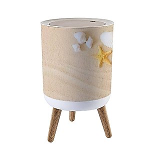 LGCZNWDFHTZ Small Trash Can with Lid for Bathroom Kitchen Office Diaper Dog Proof Waste Basket Cute Decorative, 1.8 Gallon, Polypropylene, Color6