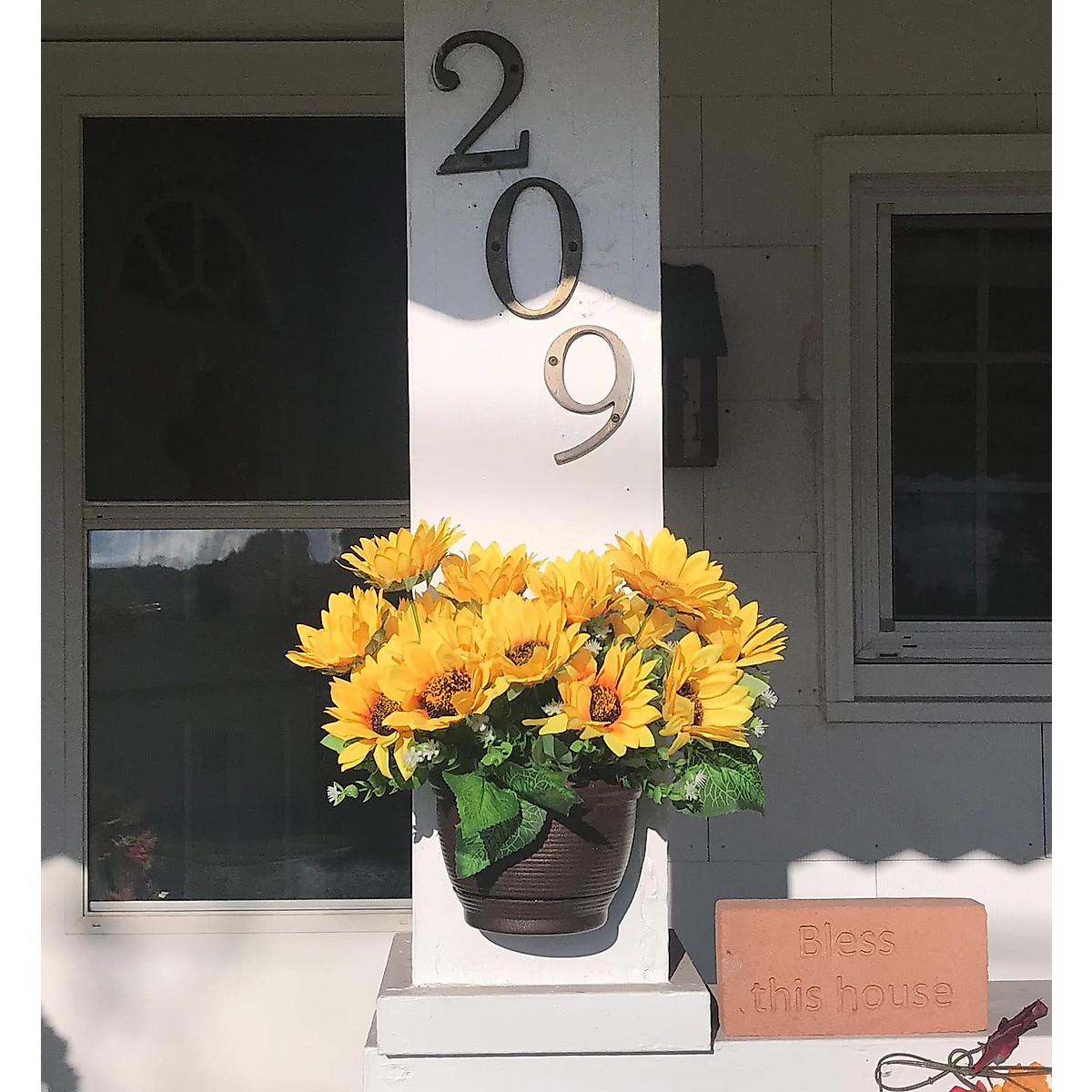 LSKYTOP 6 Bunches Artificial Sunflower Bouquet,Silk Sunflowers Fake Yellow Flowers for Sunflower Floral Arrangement Home Decor