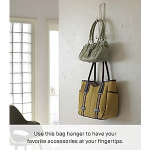 YAMAZAKI home 6510 Chain Link Bag Holder-Closet Storage Hanging Organizer Rack, One Size, White